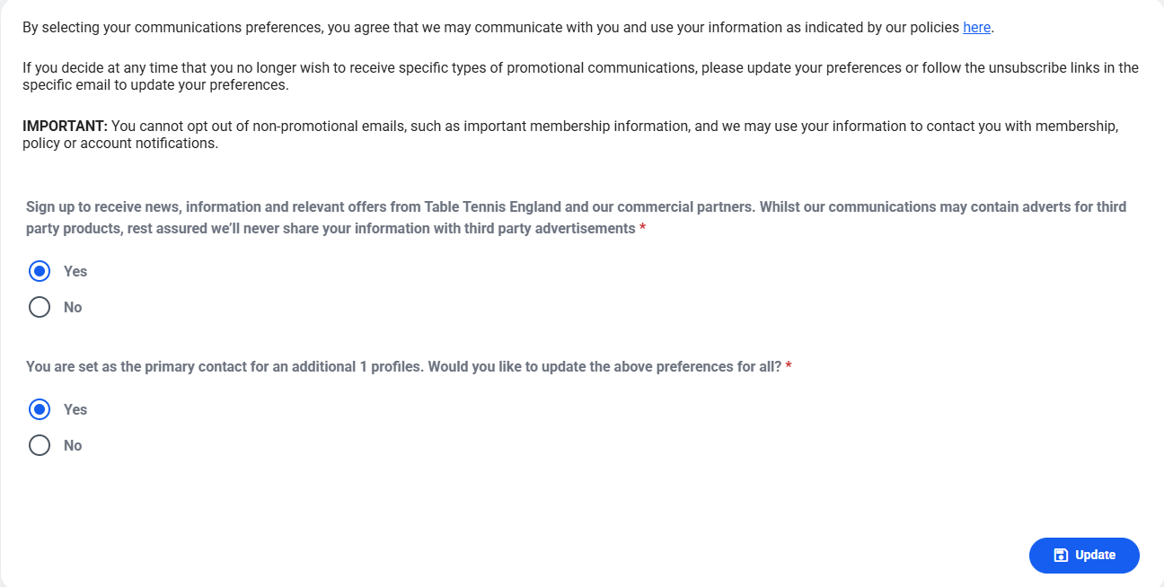 How to change your communication preferences – Table Tennis England ...