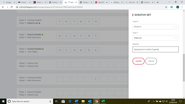 Result Entry Card - Selecting players, Entering Results, Submission and ...
