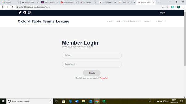 How to Log in to TT Leagues – Table Tennis England Help Centre