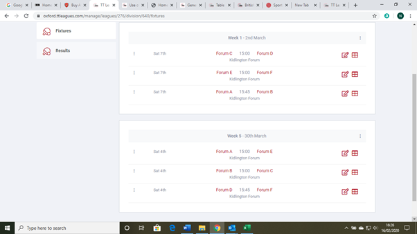 Fixtures and Fixture Management – Table Tennis England Help Centre