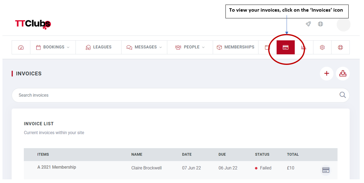 Invoices – Table Tennis England Help Centre