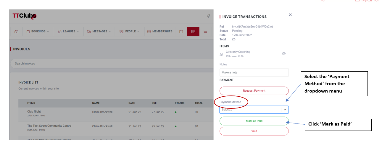 Invoices – Table Tennis England Help Centre